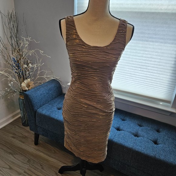 Brat Star | Dresses | Brat Star Sexy Gold And Taupe M | Poshmark
